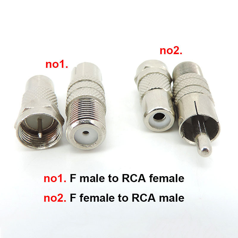 F Male female RF TV Plug to RCA male Female Jack Coaxial Coax Adapter ...