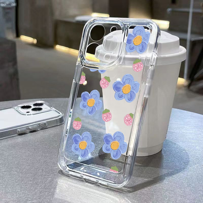 Blue Flower Daisy Phone Case For Samsung Galaxy A54 A05 A05S A34 A14 A55 A15 A25 A75 A52 A52S ...