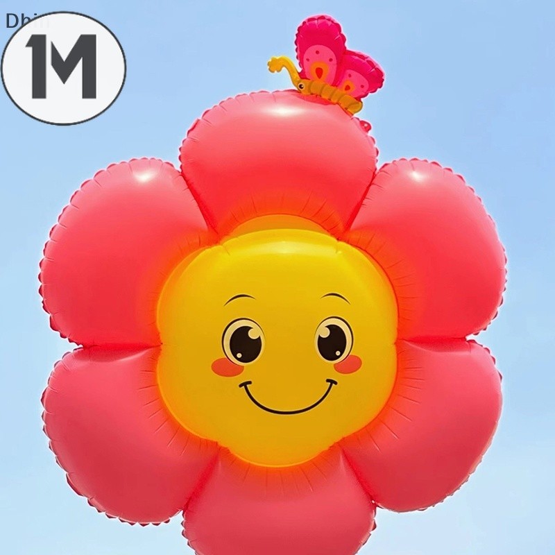 1M White Daisy Flower Balloons Sunflower Foil Balloon Plumeria Helium ...