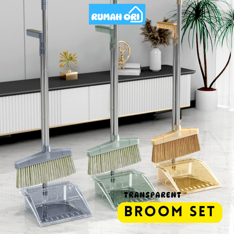 Transparent Broom & Dustpan Set Floor Cleaning Tools Penyapu & Penyodok ...