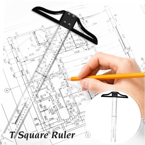 T-Square Ruler 23" (60cm) | Super Clear Transparent T Shape Ruler | T ...