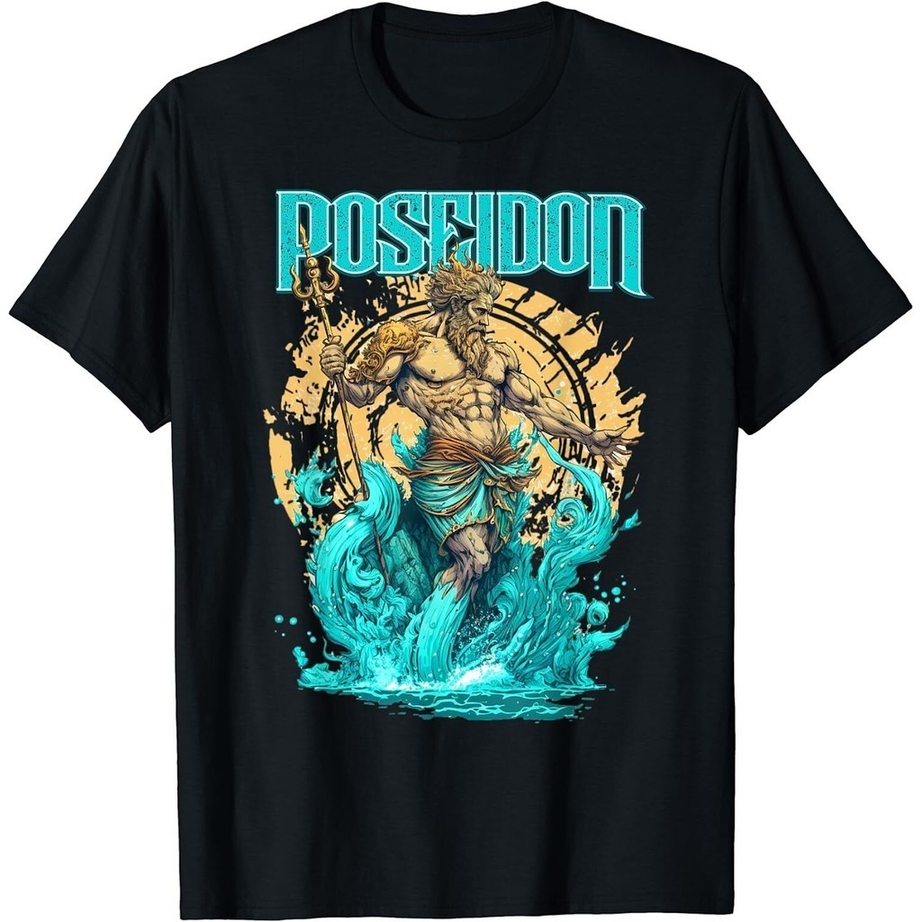 Poseidon God Of Sea Ancient Greek Mythology Greece Myth Item T-Shirt ...