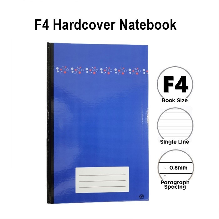 F4 CP Hard Cover Quarto Notebook Long Exercise Notebook Single Line 200 ...
