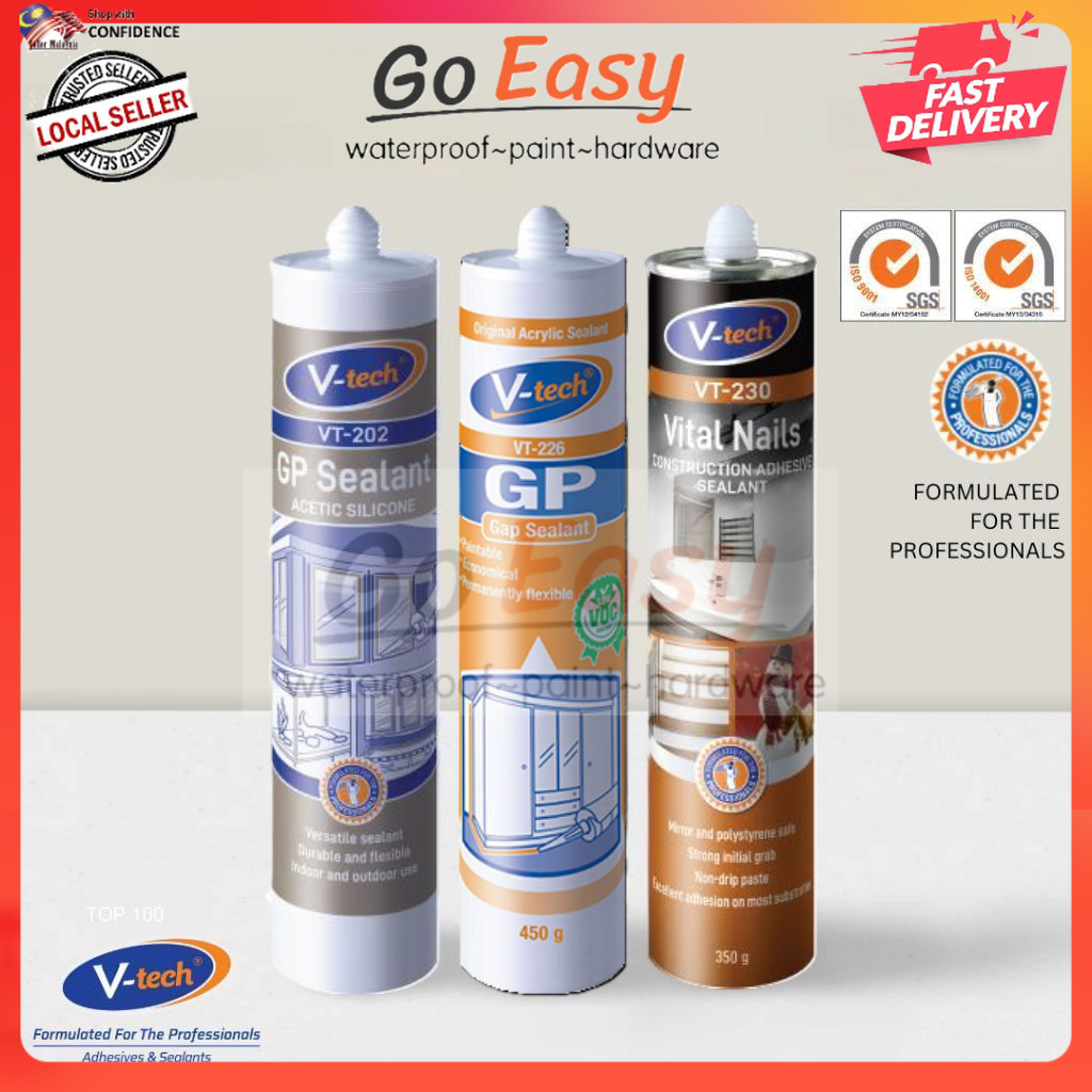 V-TECH Silicone l Acrylic l Adhesive Sealant l Gap Sealant l Vital Nail ...