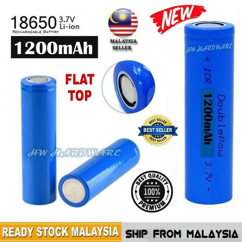 18650 Flat Top【Actual Capacity】Rechargeable Li-Ion Lithium Battery Flat ...