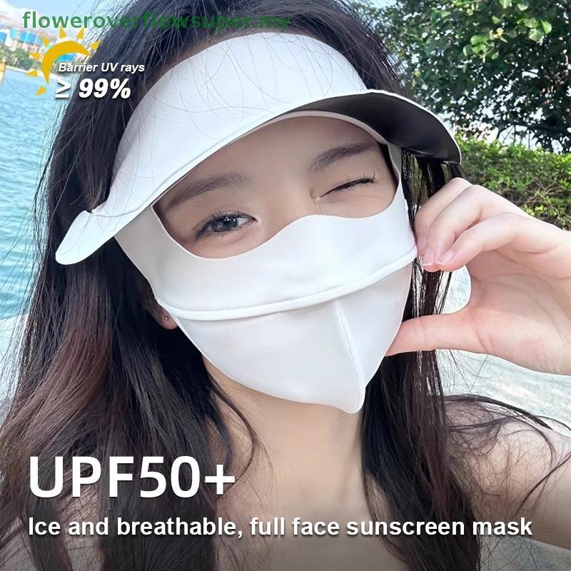 FSMY Outdoor Mask Hat Brim One-Piece Vinyl Anti-Ultraviolet Facekini ...