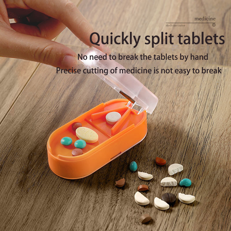 Pill Knife Box Portable Pill Box Useful Pill Box Crusher Divider Pill ...