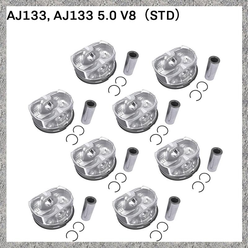 (E M K O) 8Pcs Engine Piston W/ Rings for Jaguar F-Type XFR XF XK XKR ...