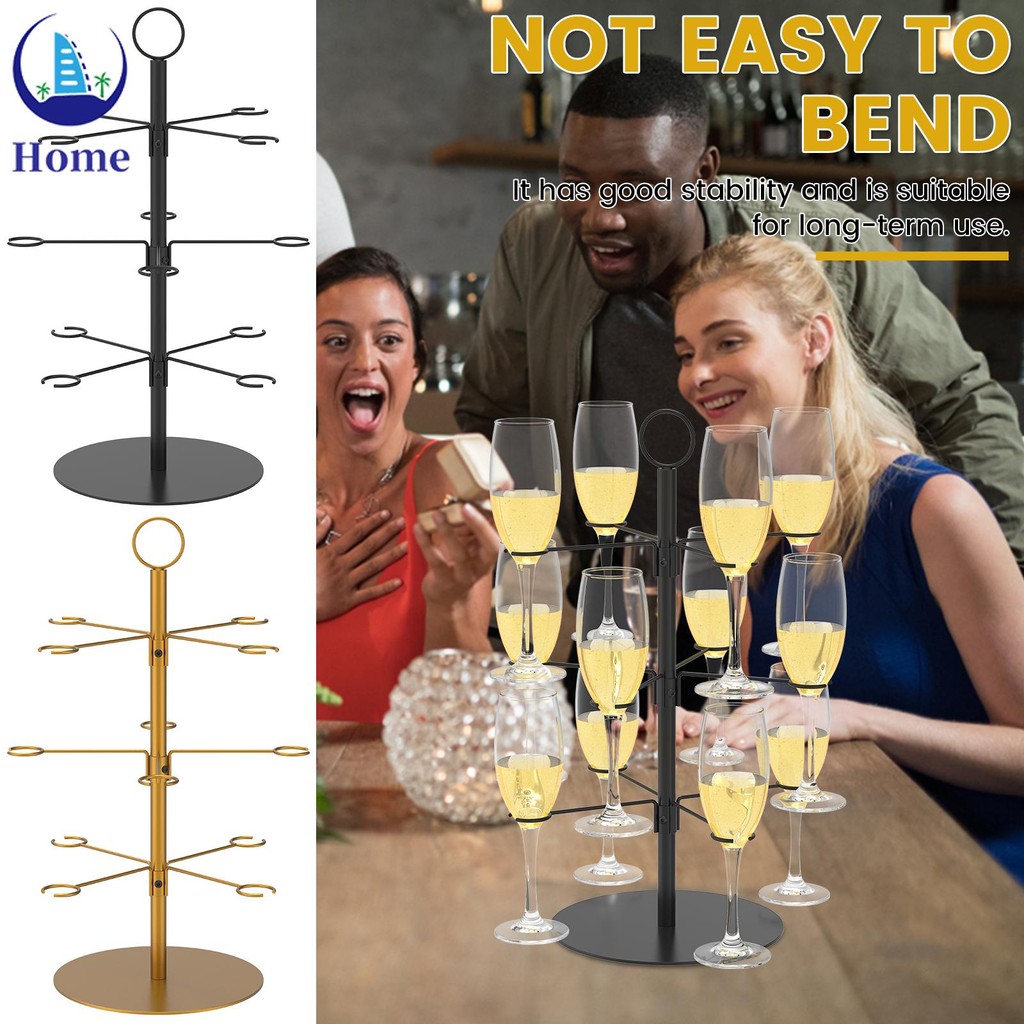 Cocktail Tree Stand 3 Tiers Champagne Display Stand 12 Holders Wine ...