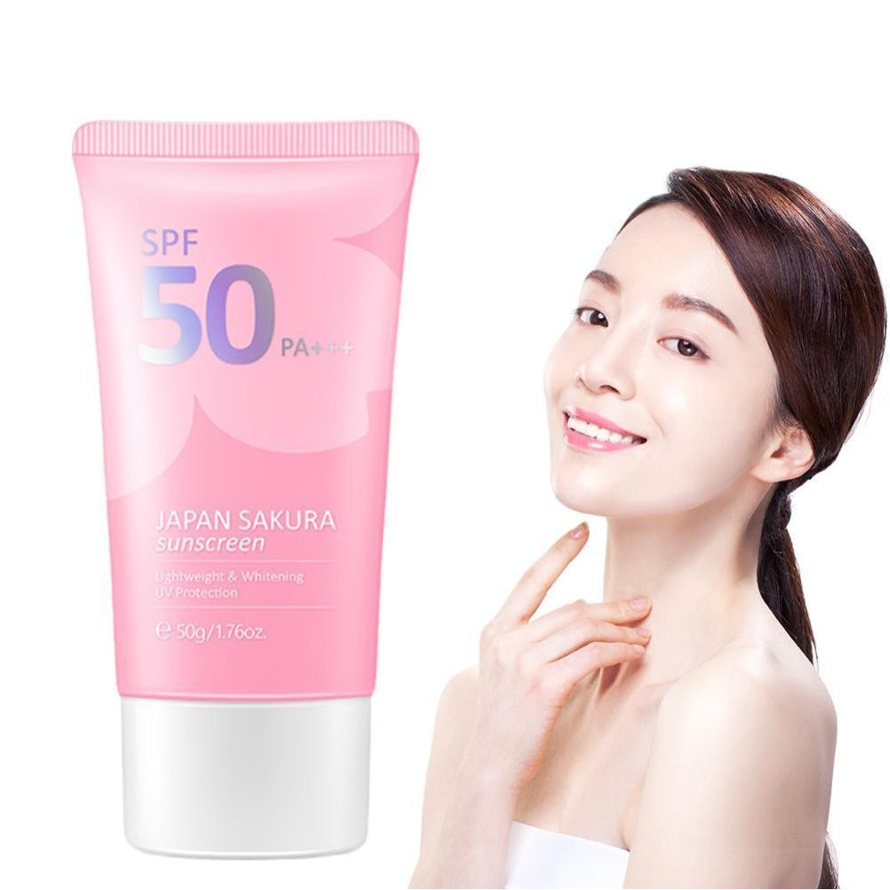 Sakura Sunscreen Cream Korean Protector Facial Sun Isolation Lotion Blocker Moisturizer Spf50 ...