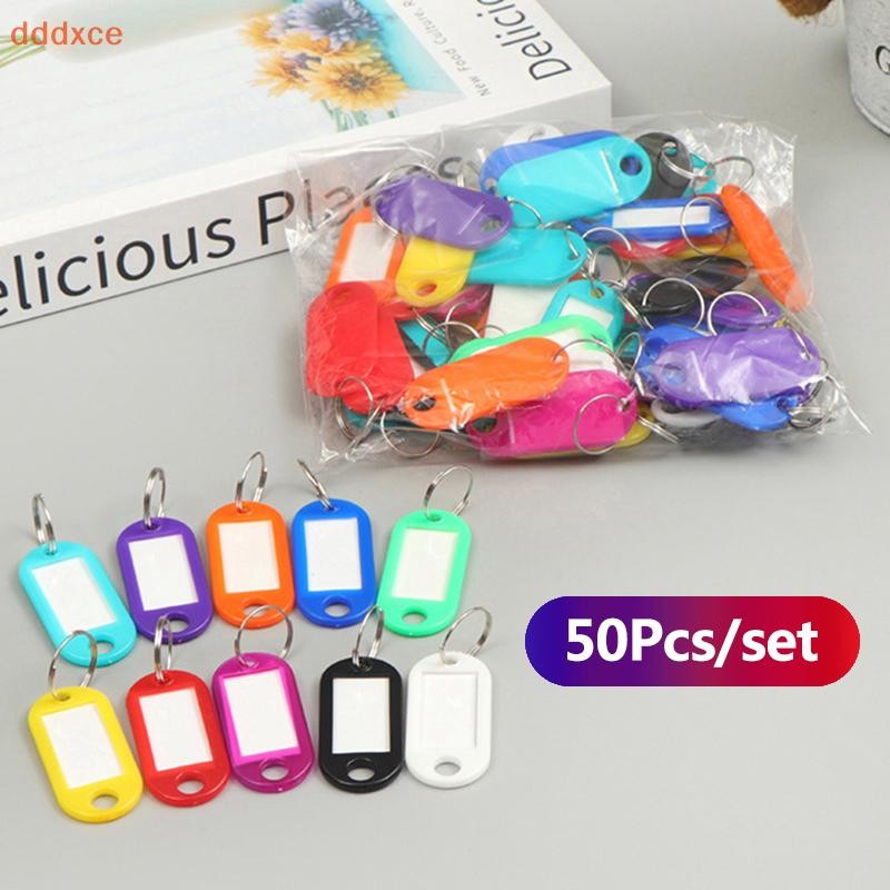 [dddxce] 50Pcs Colorful Keychain Key Tag Label ID Name Room Address TEL ...