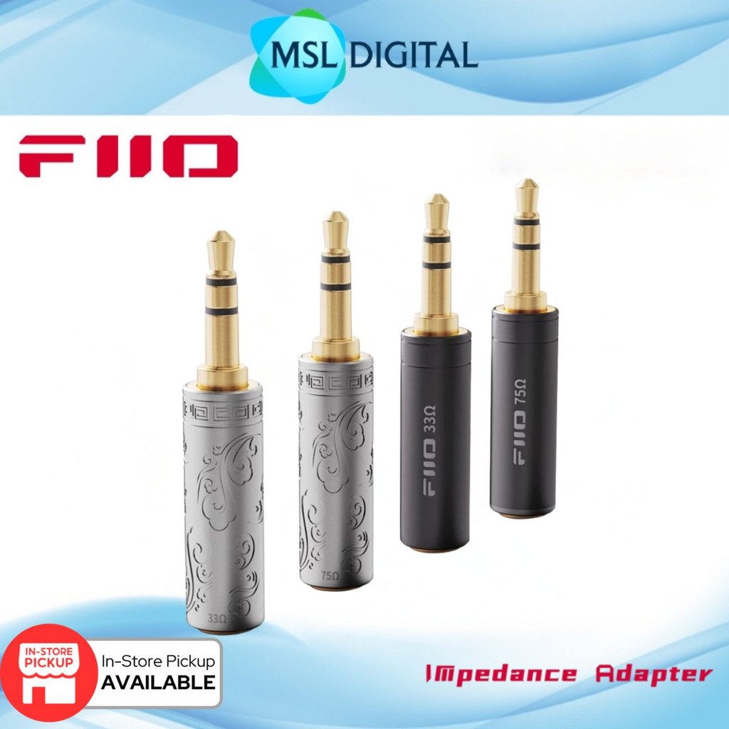 FiiO Impedance Adapter Dual Impedance 3.5mm/4.4mm Plugs, 33/75 Ohms ...