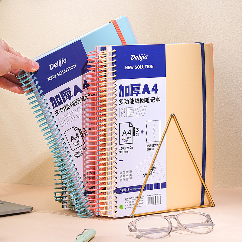 Delijia Large Coil Book Office Notepad Student Tearable with PP ...