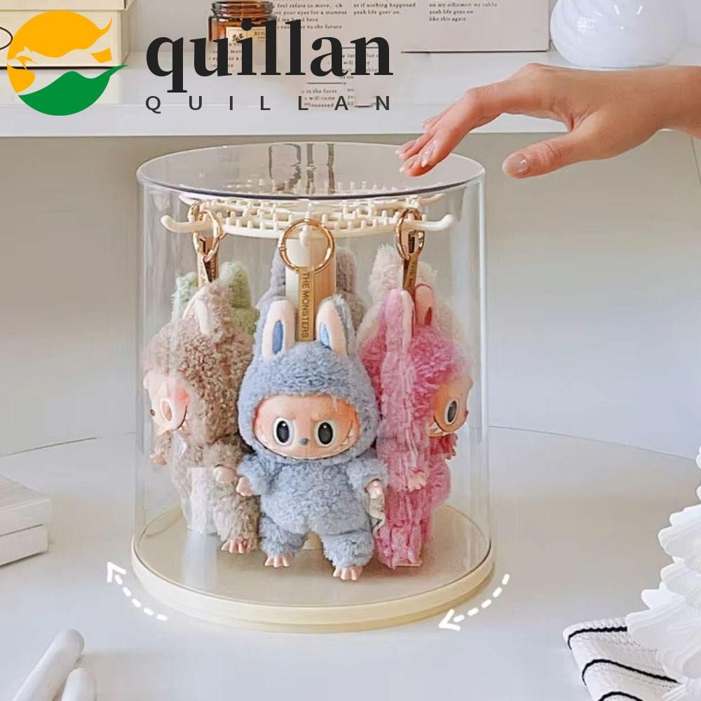 QUILLAN Labubu Pendant Display Box, Transparent Hand-made Rotating ...