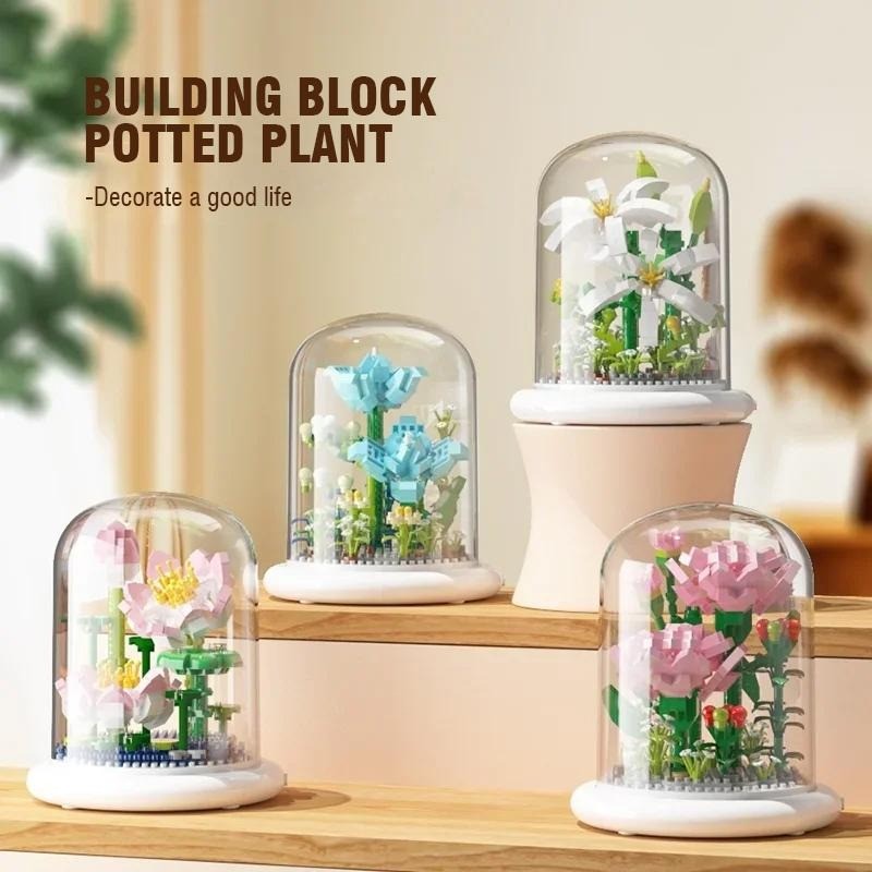 Sunflower Flower 3D Block Assembly Tulip Table Bouquet Male and Female ...