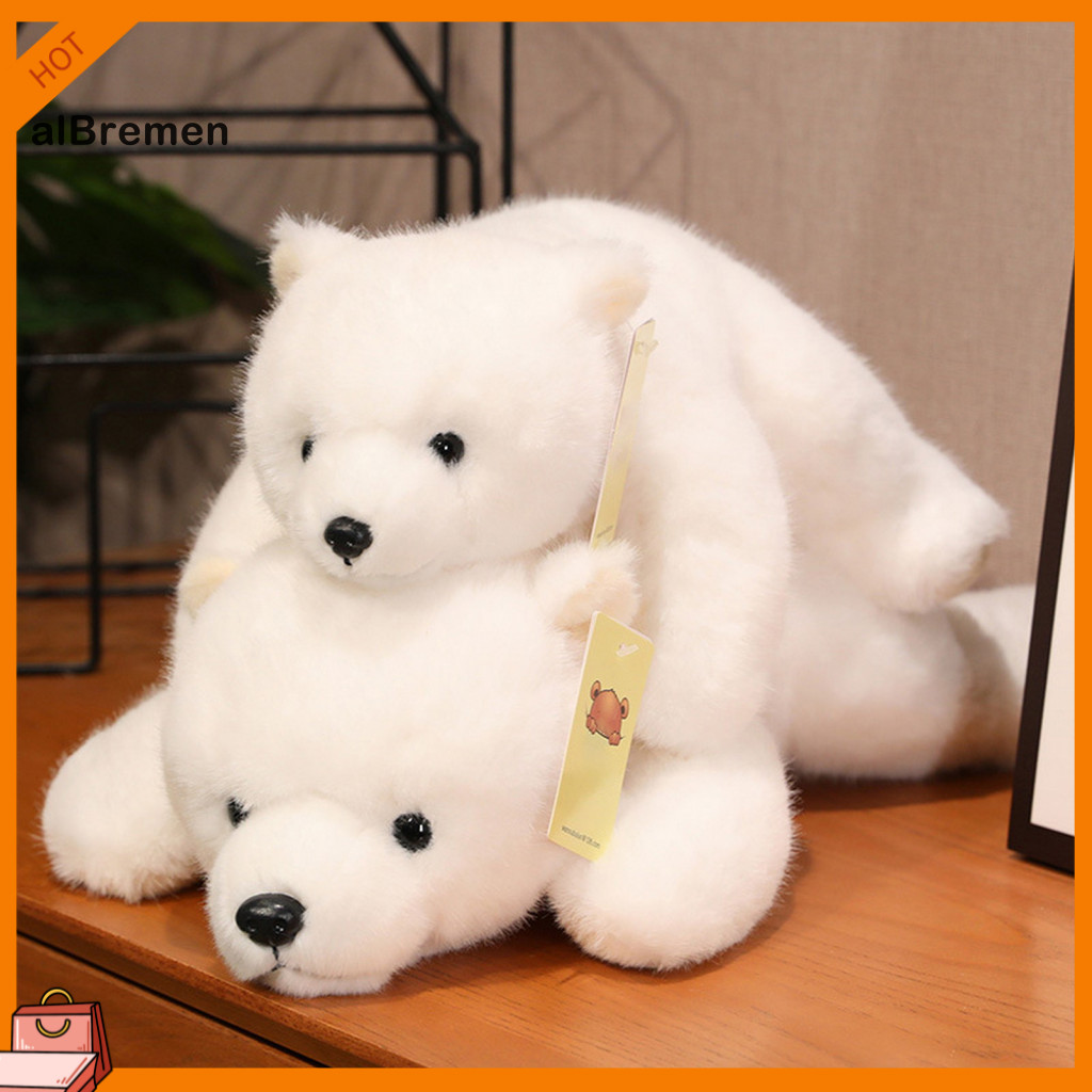 (New) Polar Bear Stuffed Toy Soft Polar Bear Plushie Adorable Polar ...