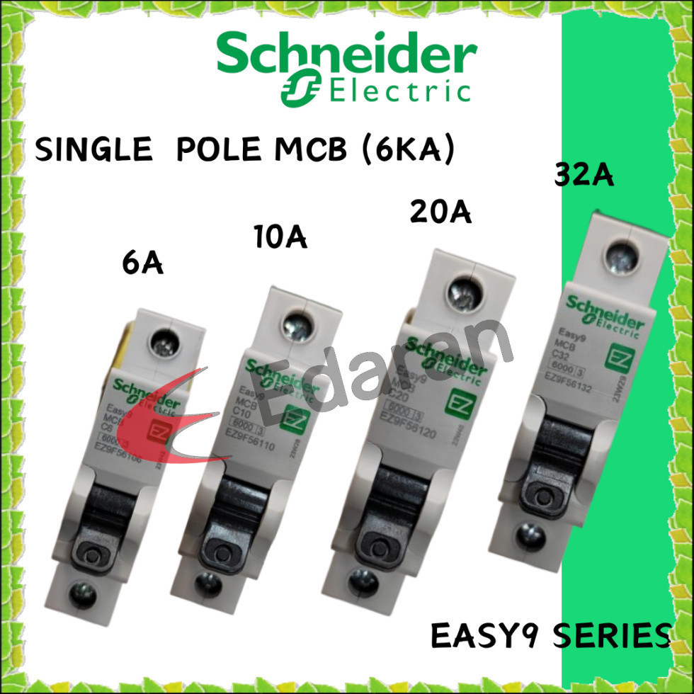 SCHNEIDER EASY9 (6KA) SINGLE POLE 6A , 10A , 20A , 32A MCB | Shopee Malaysia