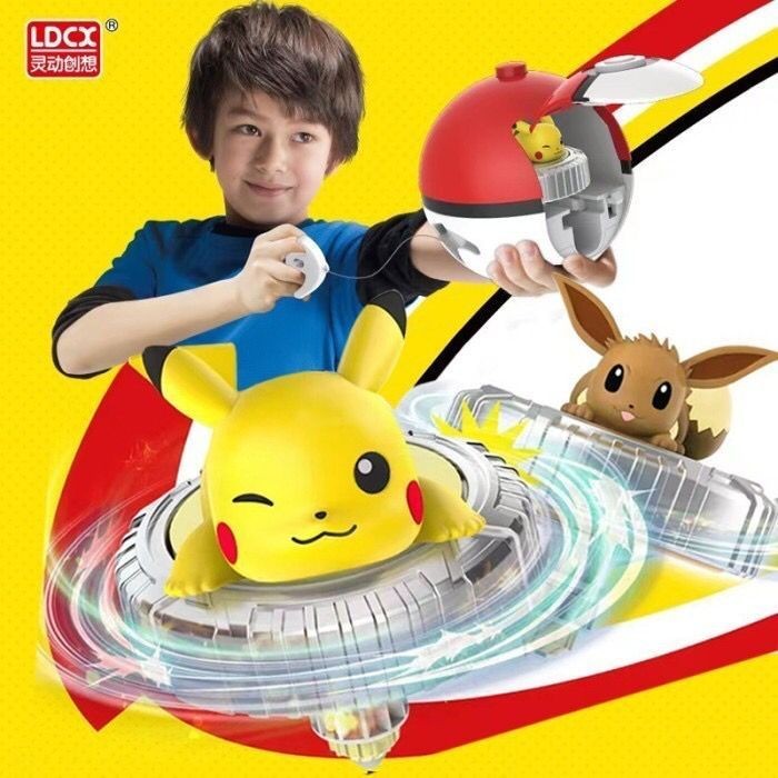 Top Pokemon children's toy Battle Game Gyro Premium Pikachu Eeve Mew ...