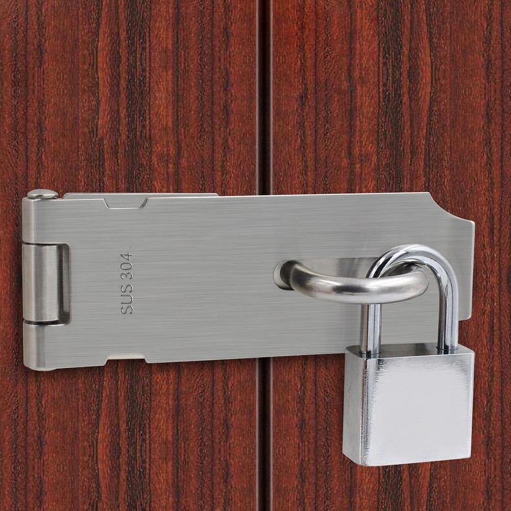 [LLMA]Burglar-proof Stainless Steel Door Clasp Lock Shed Latch Padlock ...