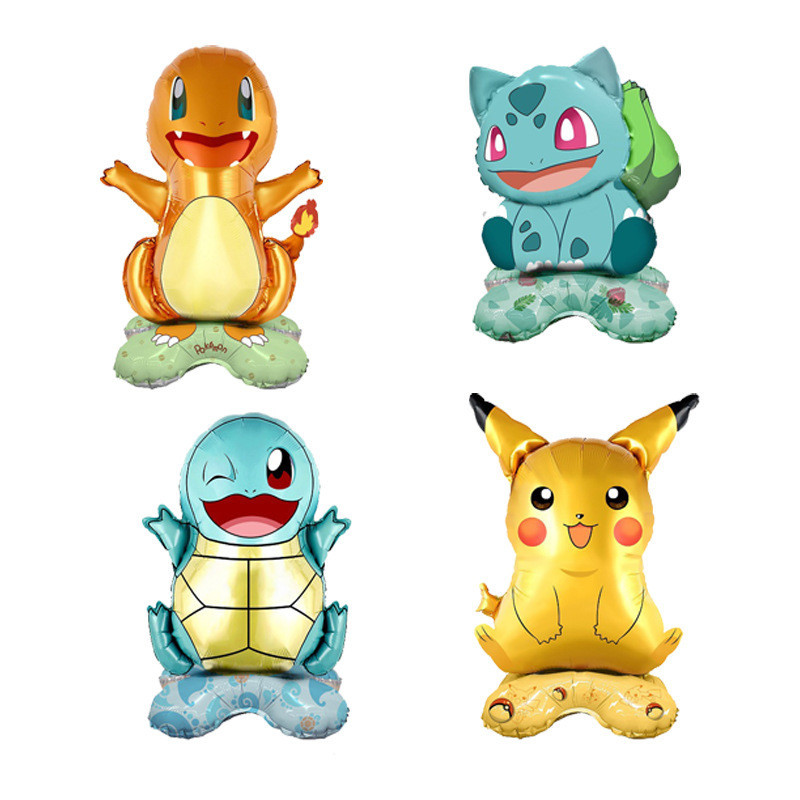 4D Standee Pokemon Foil Balloon Pikachu Charmander Squirtle Bulabasaur ...