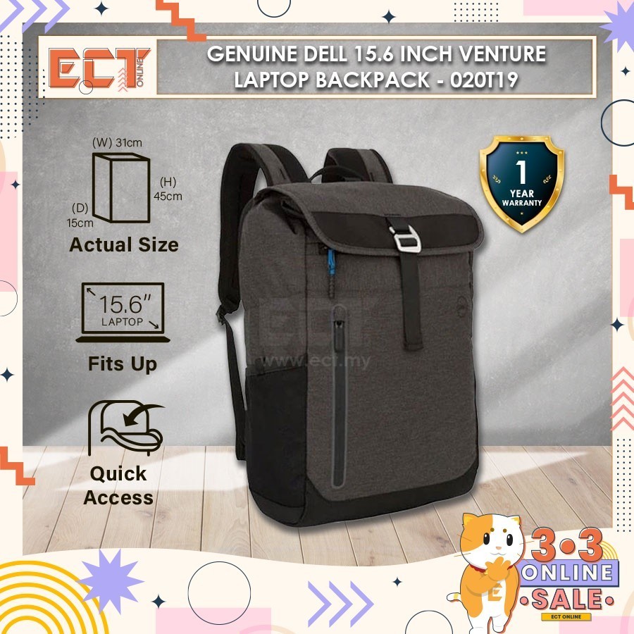 Genuine Dell 15.6 inch Venture Laptop Backpack - 020T19 | Shopee Malaysia