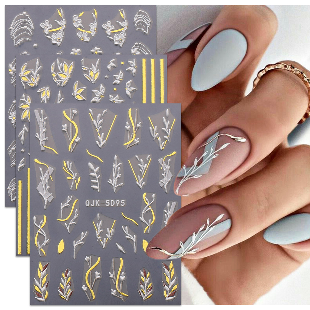 HAMA NAIL 5D Embossed Nail Art Sticker Wholesale Spring Small Flower ...