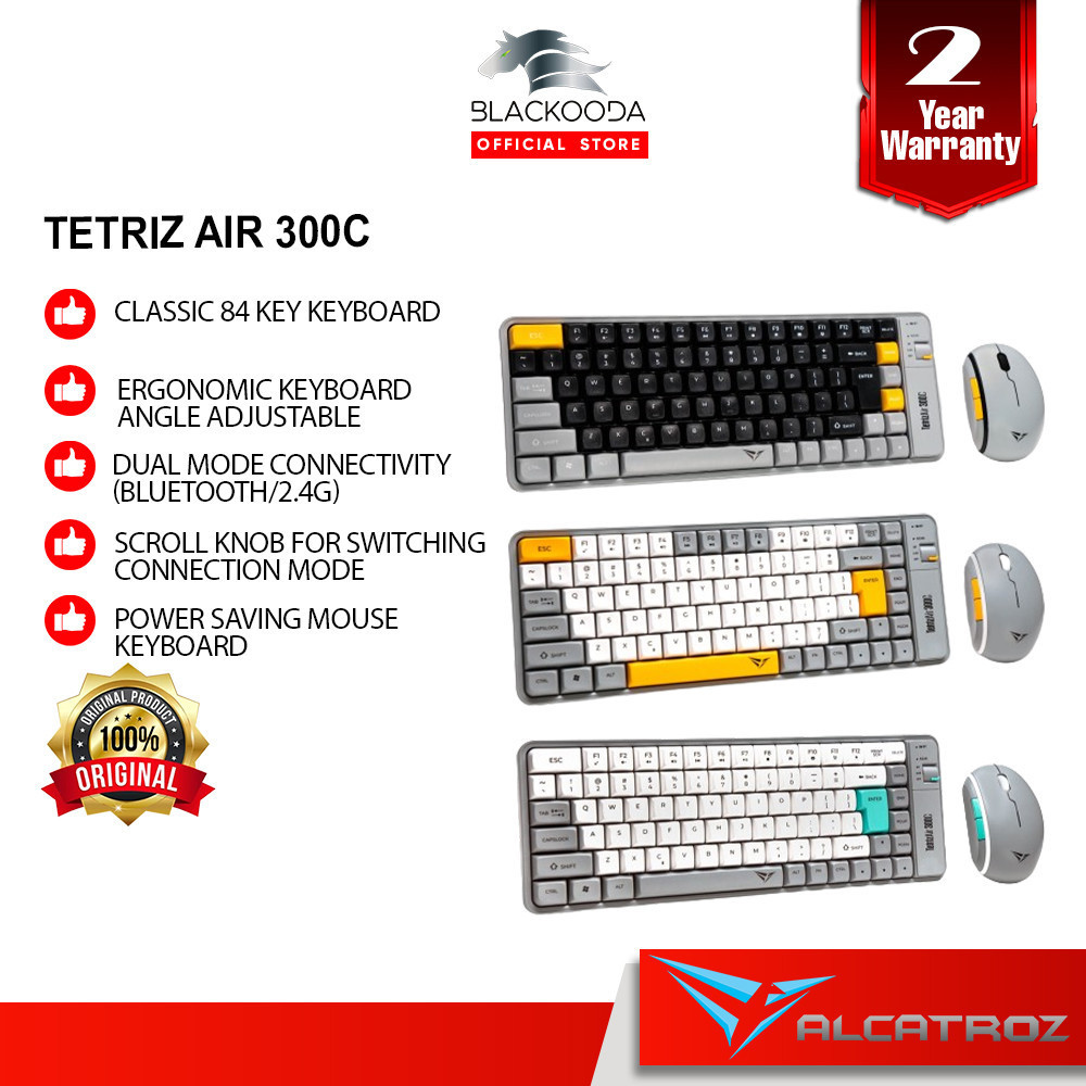 ALCATROZ TETRIZ AIR 300C BLUETOOTH 5.3 DUAL MODE WIRELESS KEYBOARD ...