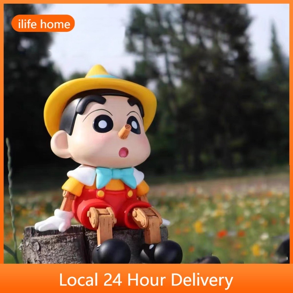 8cm/18cm Anime Crayon Shin-chan Cosplay Pinocchio Action Figure Movable ...