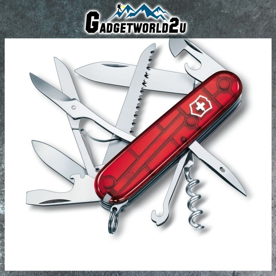 Victorinox Huntsman Red Translucent Multitool - 1.3713.TB1 Utility Tool ...