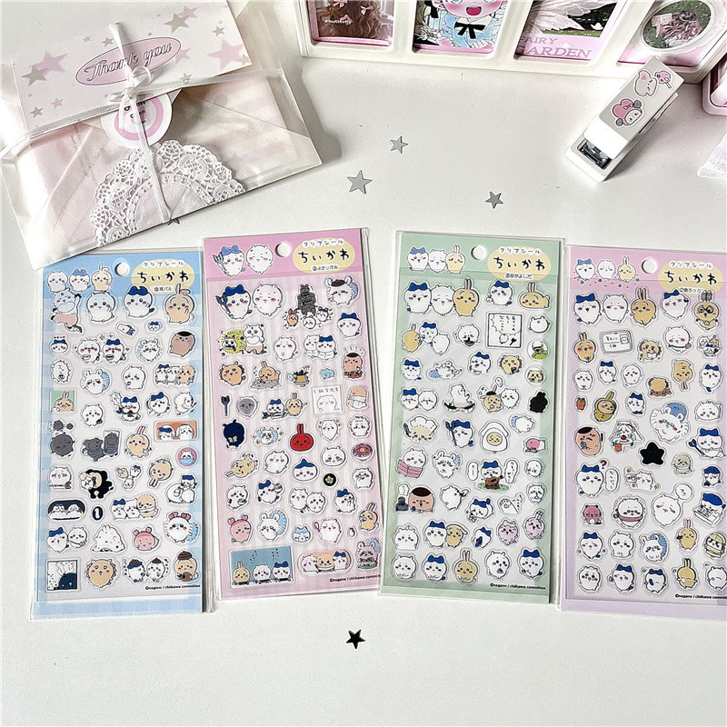 Chiikawa Sticker Cartoon Anime Transparent PVC Stickers DIY Notebook ...