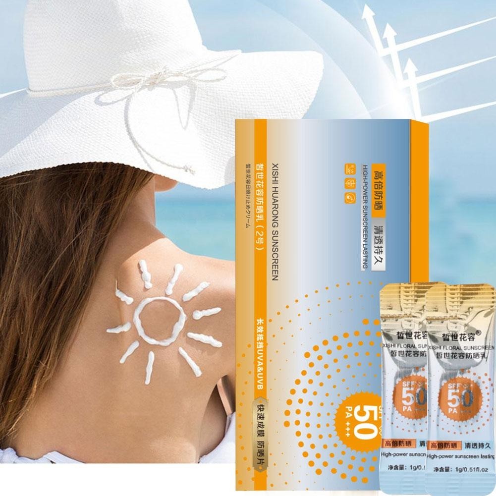 50Pcs SPF50+++ Facial Sunscreen Refreshing And Breathable Isolation ...