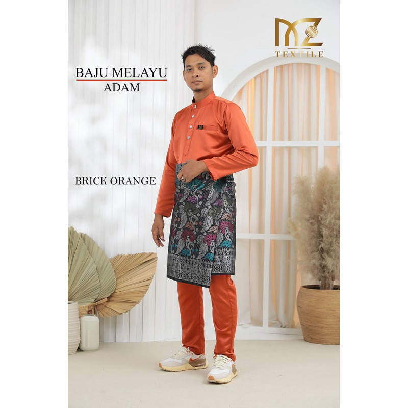 BAJU MELAYU ADAM BRICK ORANGE MZ CEKAK MUSANG 12 WARNA | Shopee Malaysia