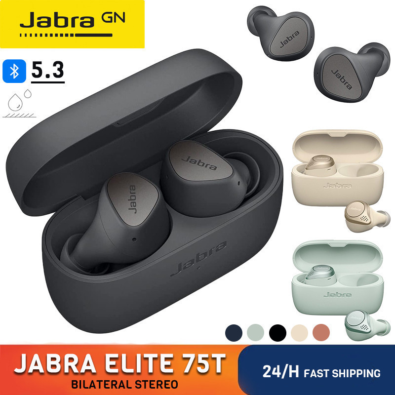 （COD/Ship 24)Jabra Elite 75t True Wireless Bluetooth Earphones Touch Control earbud Sports In ...