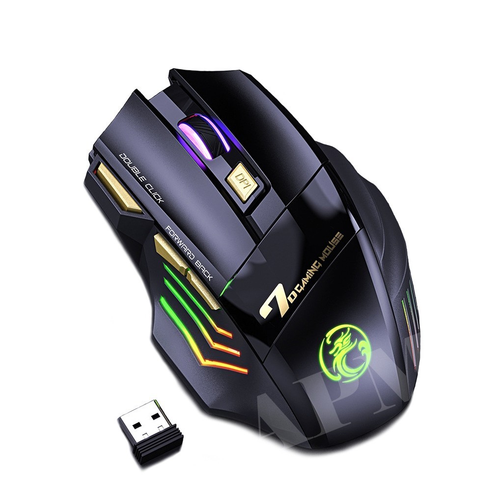 Rechargeable Wireless Bluetooth & 2.4G Mouse Gaming Silent RGB Mice USB ...
