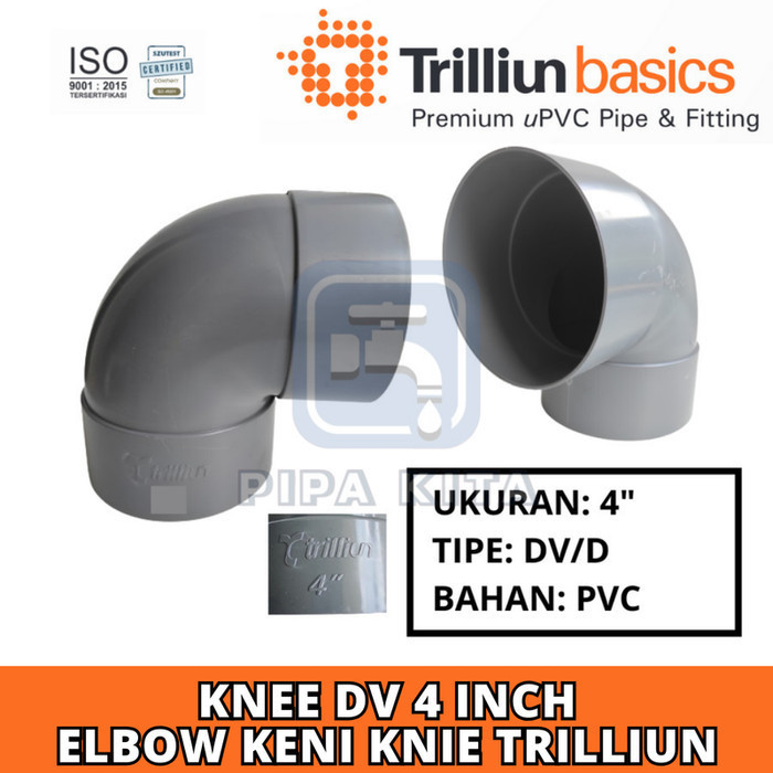 Knee DV 4 Inch Trillion D PVC Elbow Knie Keni L 4 Dim Plain | Shopee ...
