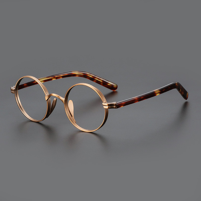 Round Eyewear Frame Titanium Thick Spectacles Men Women Retro Glasses ...