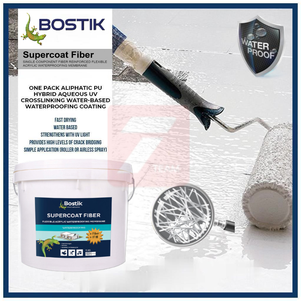 Bostik Supercoat Fiber Waterproofing Paint / Waterproof Coating / 20KG ...
