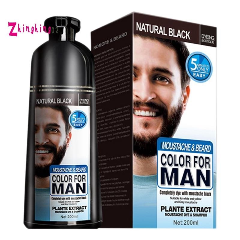 Permanent Beard Dye Shampoo for Men Beard Dying Removal White Grey ...