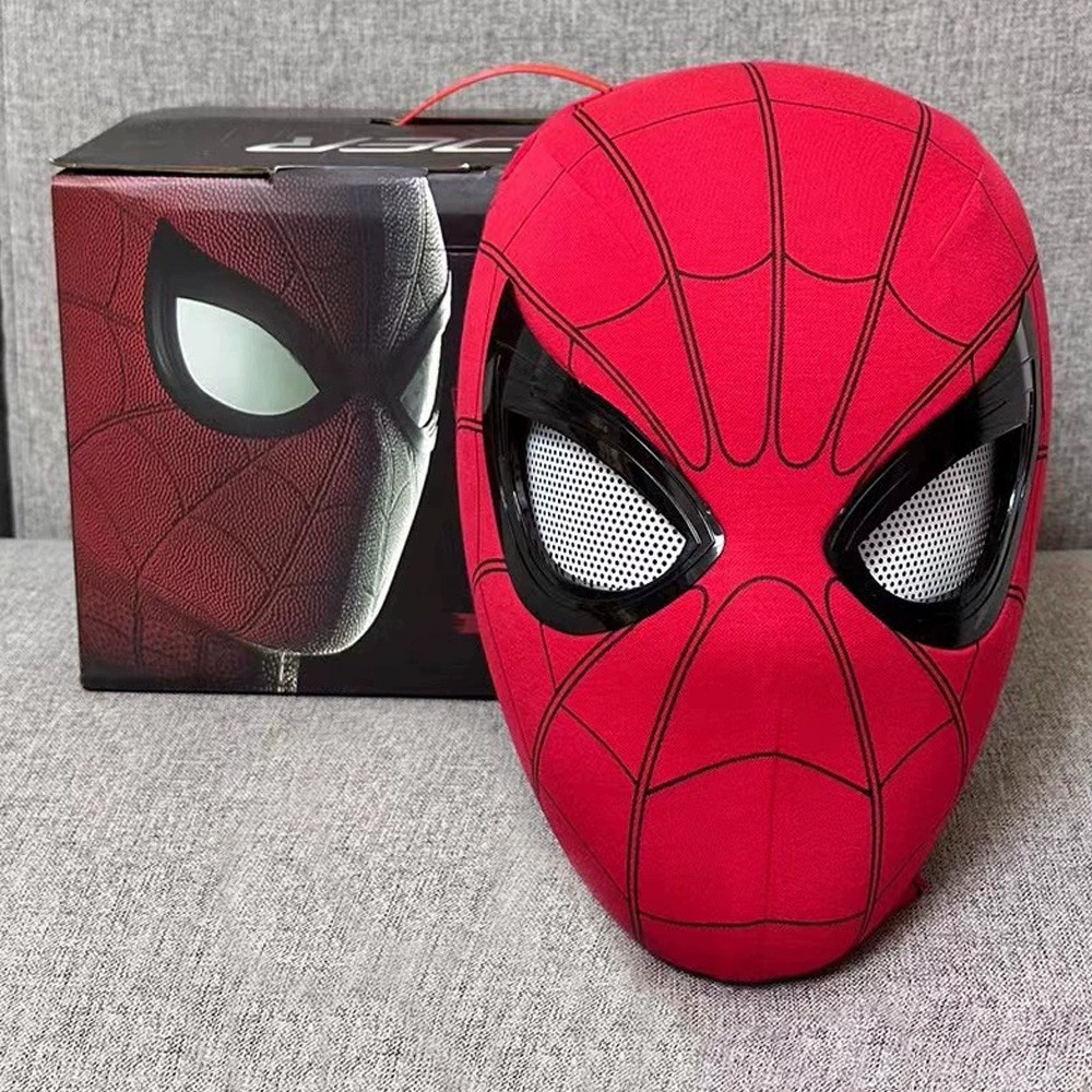 Spiderman face Hood Cover Eyes movable With Light The Amazing Spider ...