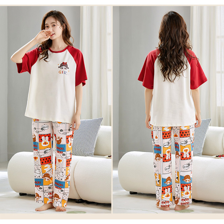 Chest Pad Sleepwear Woman Cotton Pajamas Women Padded Pyjamas Set ...