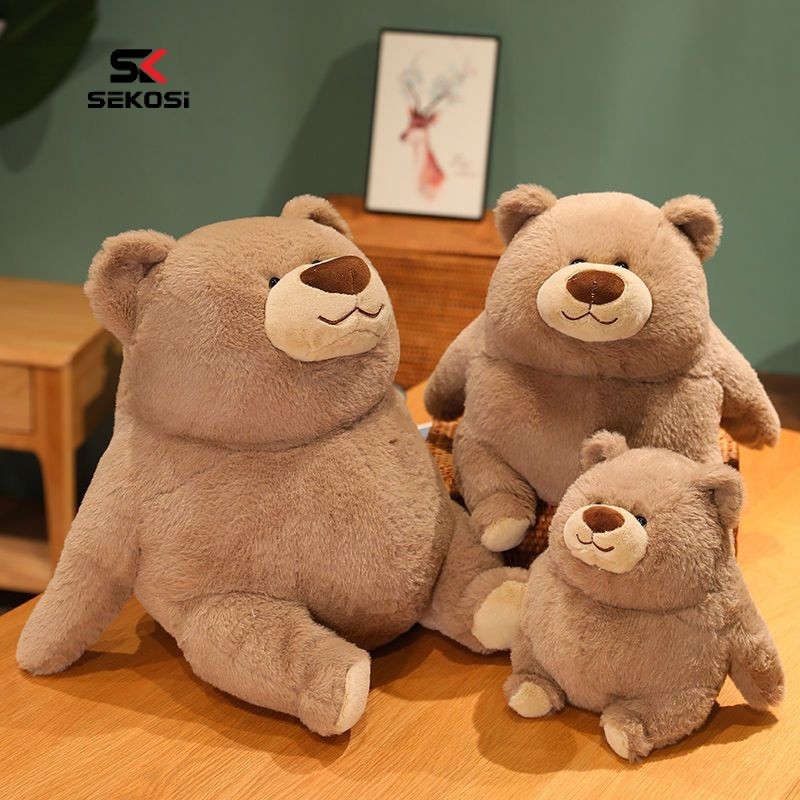 Little Bear Plush Toy Cute Fat Brown Bear Doll Polar Bear Doll Pillow ...