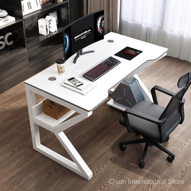 Computer Desktop Desk Home Bedroom E-Sports Table Modern Simple Double Office Table Student Desk ...