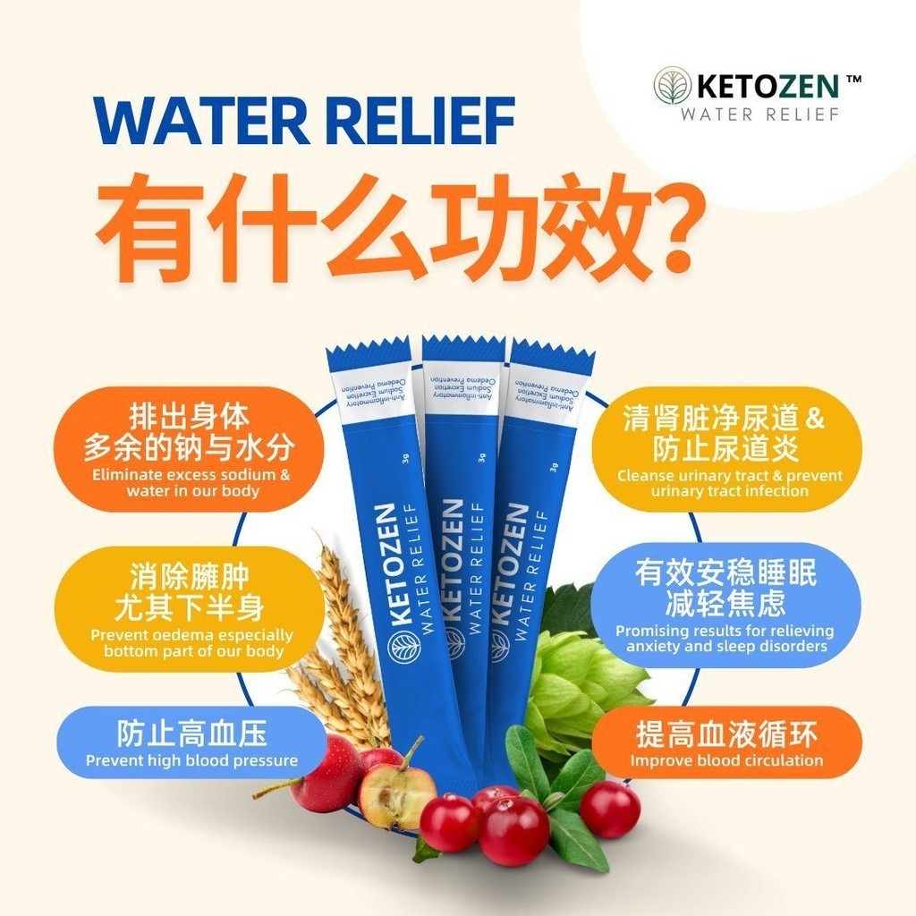KETOZEN Water Relief - 3 Boxes | Shopee Malaysia
