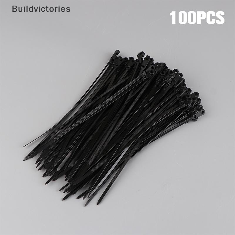 BDVS 100Pcs Screw Hole Cable Ties Fixed Cable Tie Nylon Cable Zip Ties With Screw Hole Mount ...