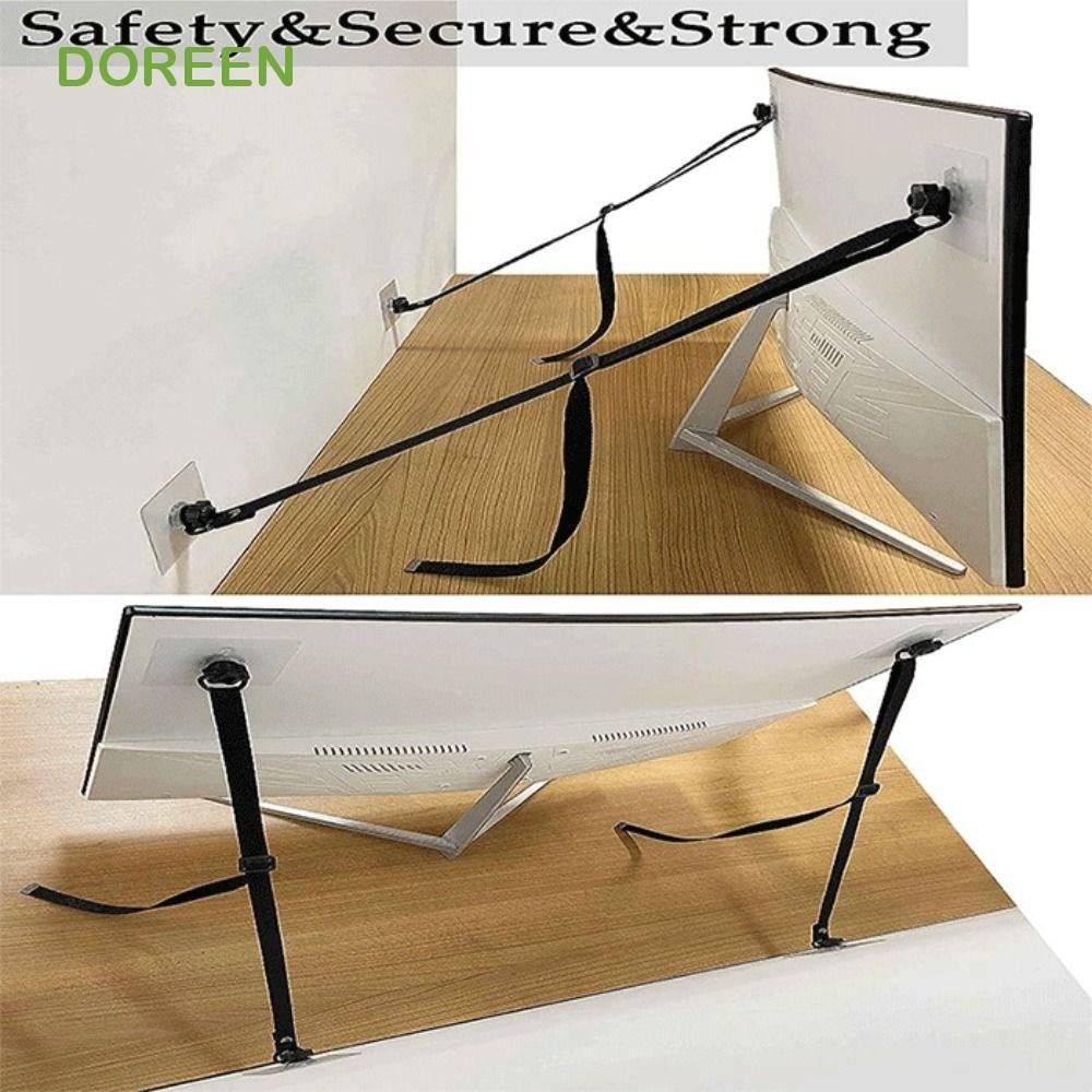 DOREEN 2Pcs TV Safety Strap Set, Anti-Tip Adjustable Furniture Mounting ...