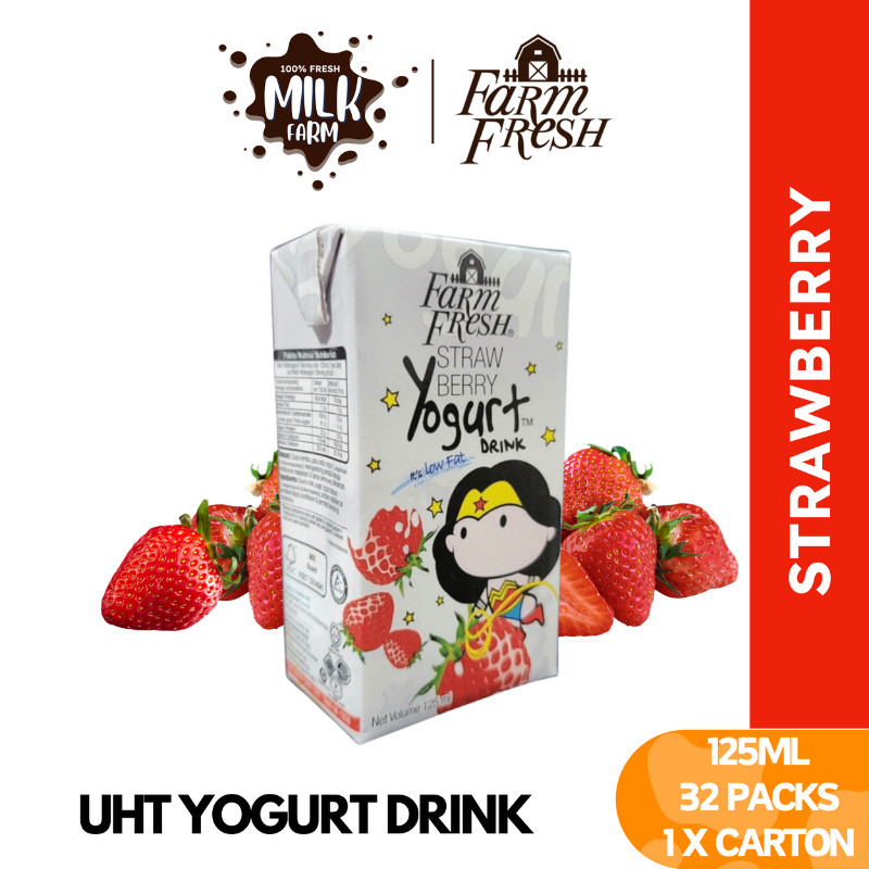Milk Farm | Farm Fresh UHT Yogurt Drink Strawberry 125ml x 32pack ...