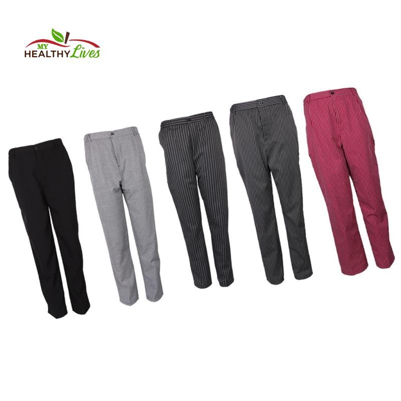 [HtongMY] Chef Pants Restaurant Hotel Uniform Kitchen Trousers Work ...