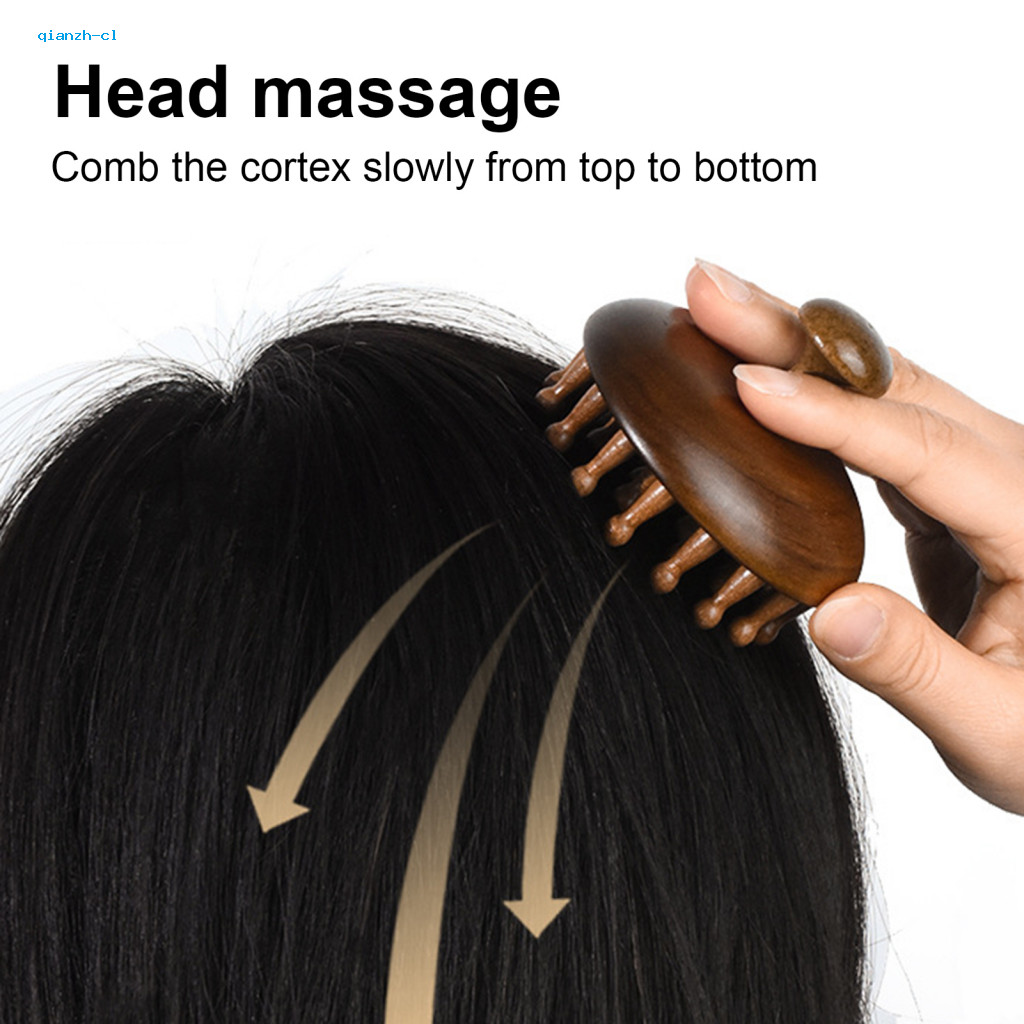 Muscle Relaxing Comb Anti-static Hair Comb Natural Sandalwood Scalp ...