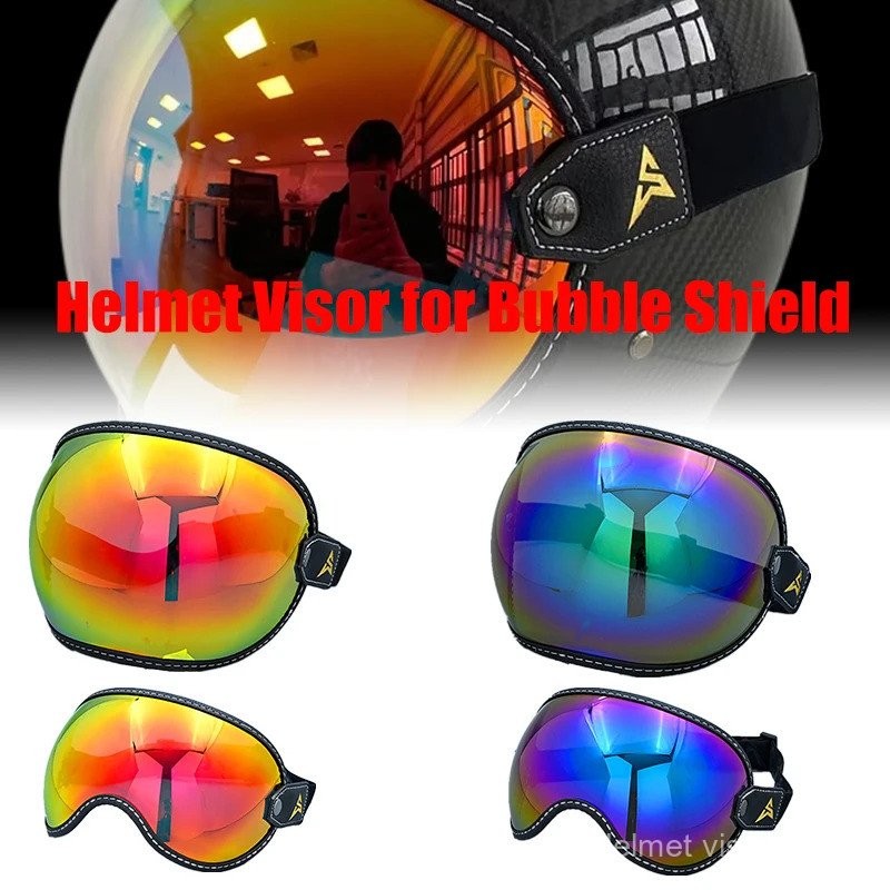 Universal Motorcycle Helmet Bubble Shield Visor Lens Sunglasses Goggles ...