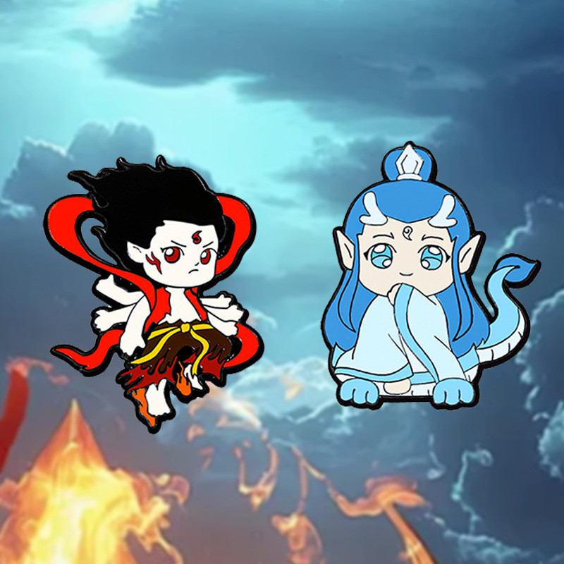 Nezha 2 Magic Boy Haunted Sea Metal Brooch Cartoon Anime Ao Bing Nezha ...